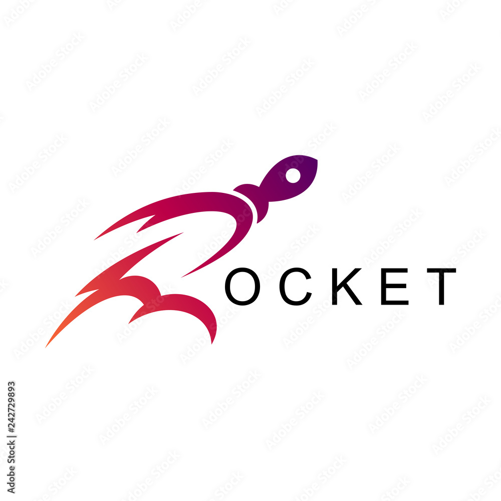 rocket logo design, letter R for rocket logo Stock Vector | Adobe Stock