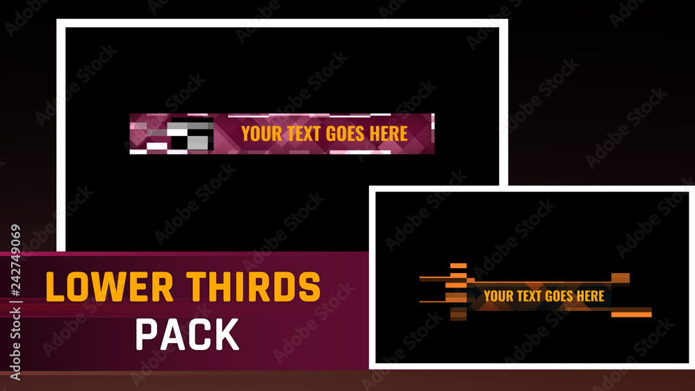 Low Poly Rectangle Lower Third Stock Template | Adobe Stock