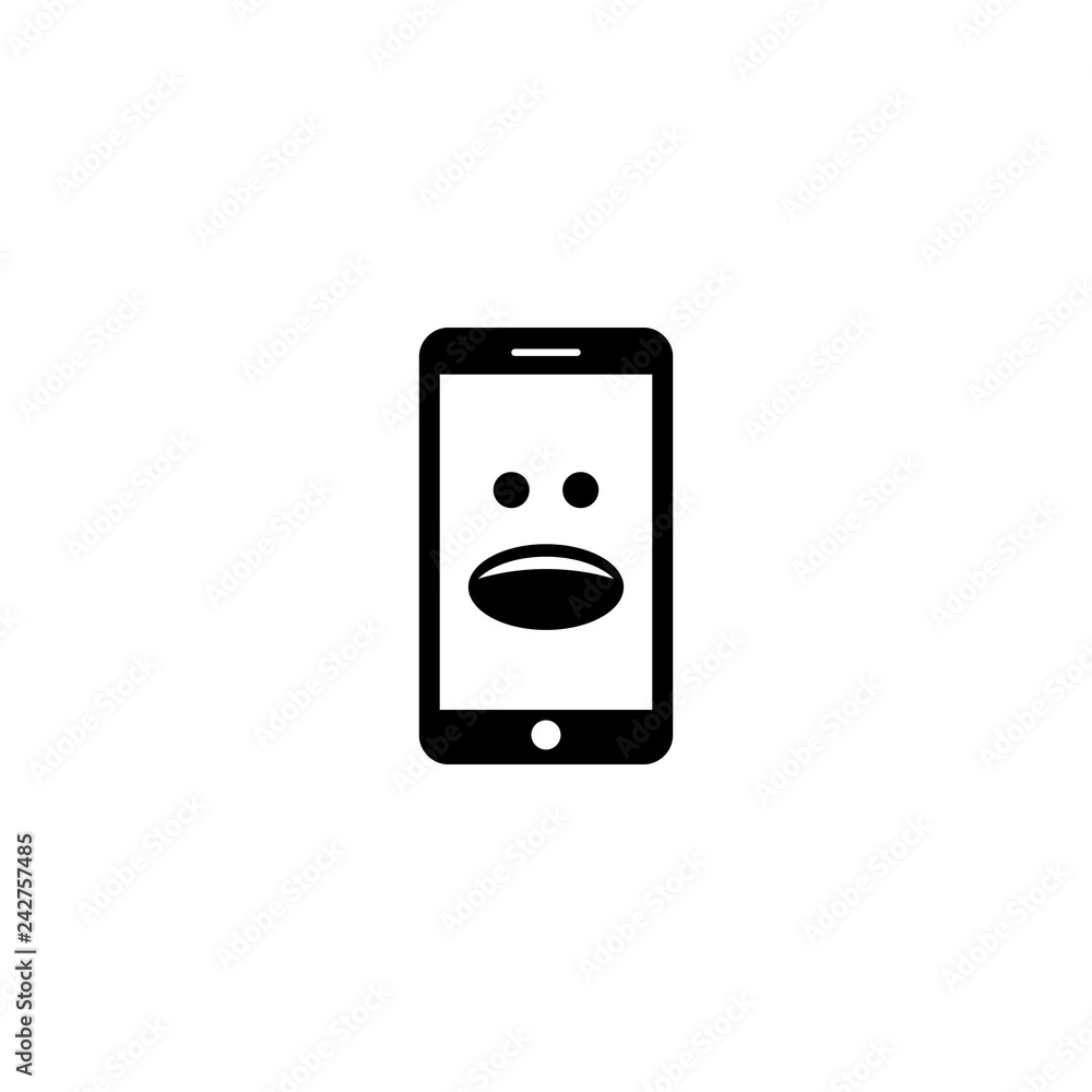 smartphone with emoticon icon vector. smartphone with emoticon vector ...