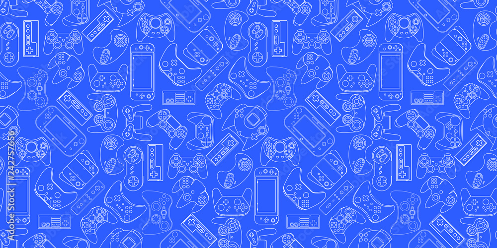 Video game controller background Gadgets seamless pattern Stock Vector ...