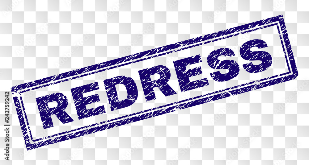 REDRESS stamp seal watermark with rubber print style and double framed ...