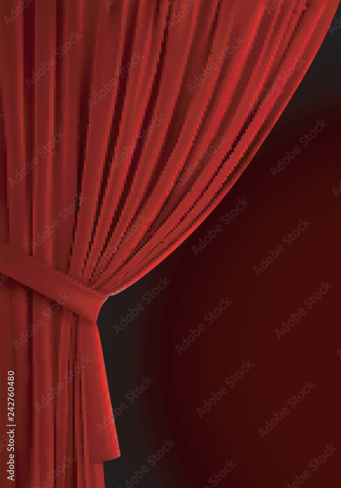 Red curtain background. Stock Vector | Adobe Stock