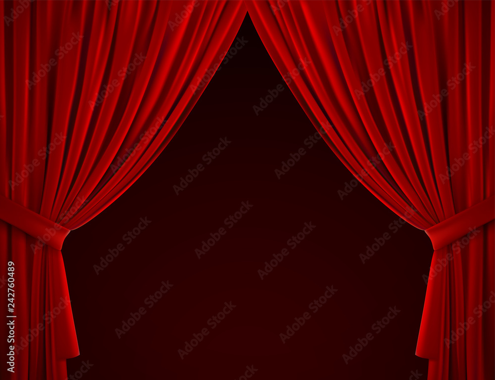 Red curtain background. Stock Vector | Adobe Stock