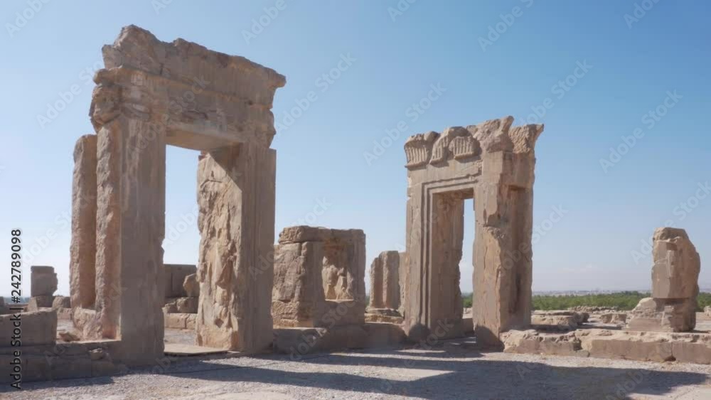 Scenic ruins of the Hadish Palace in Persepolis, Iran Stock Video ...