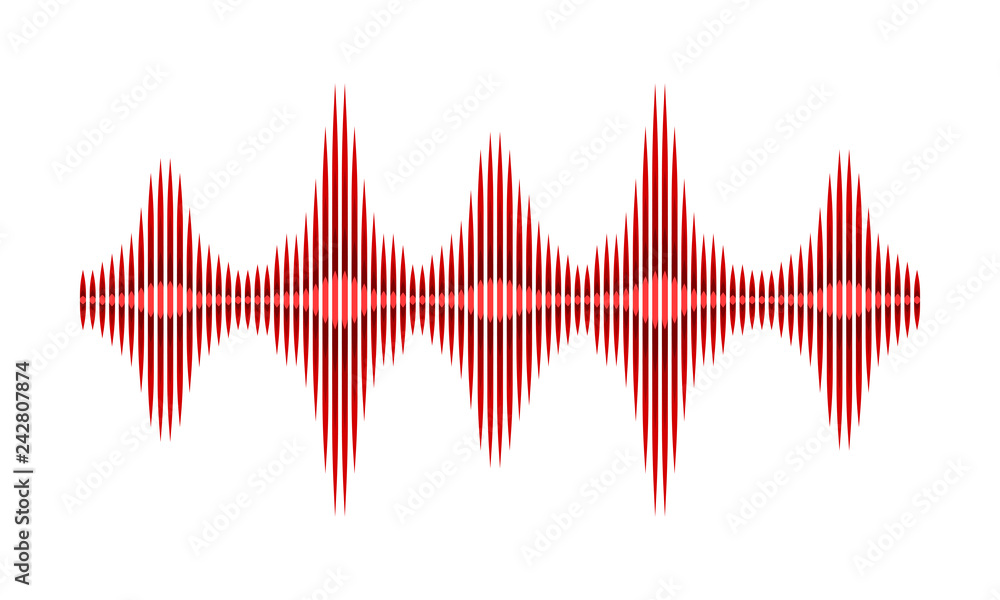 Red Music Sound Waves