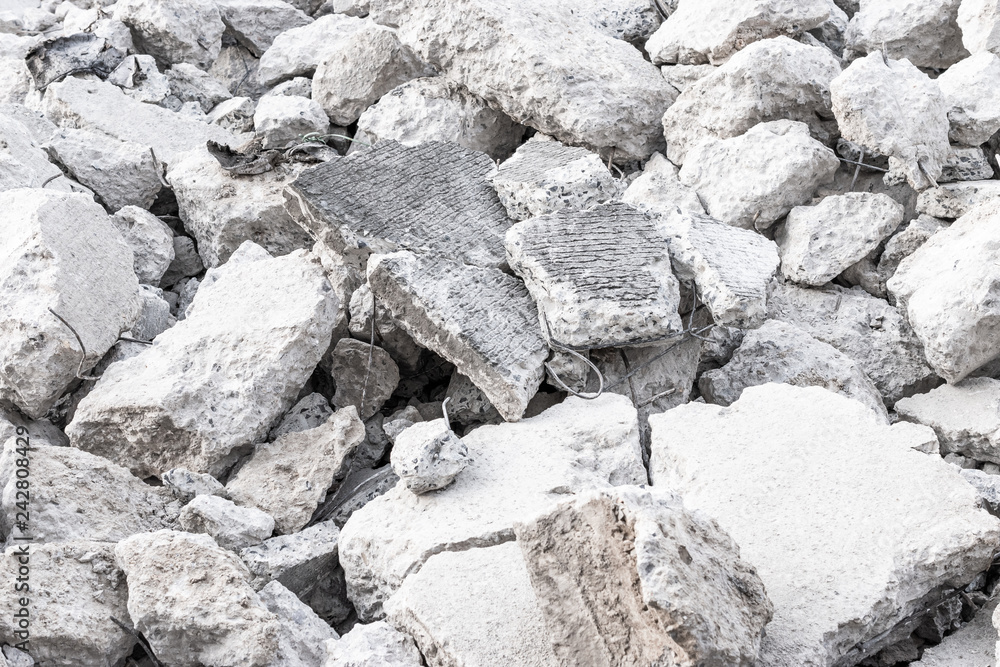 pile of broken concrete in construction site Stock Photo | Adobe Stock
