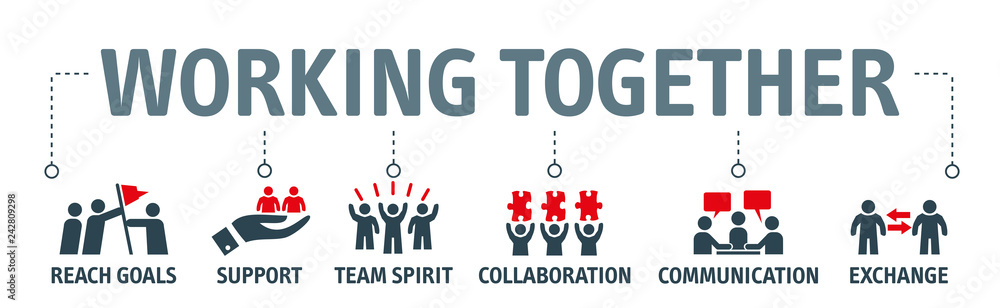 working together vector illustration icons Stock Vector | Adobe Stock