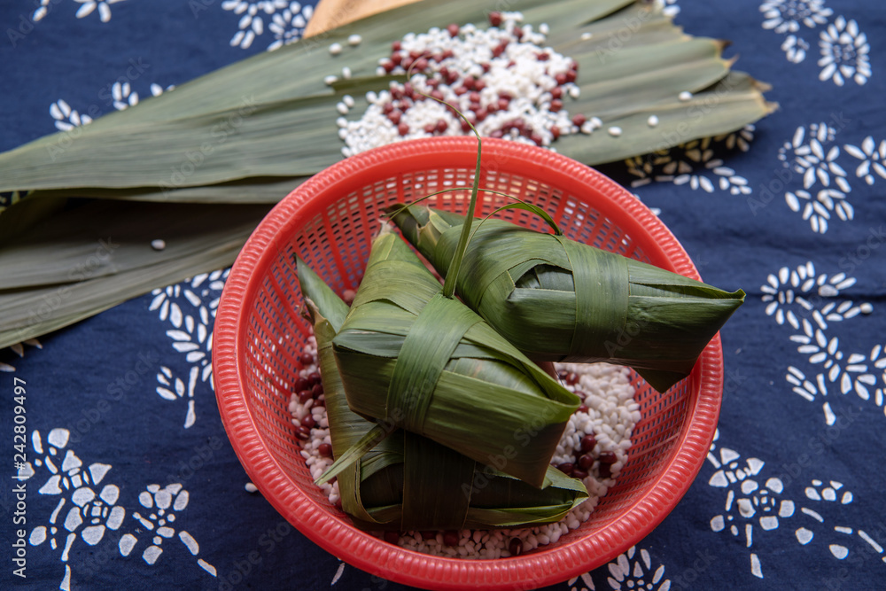 Chinese sticky rice dumpling .Zongzi.Dragon boat festival food. Stock ...
