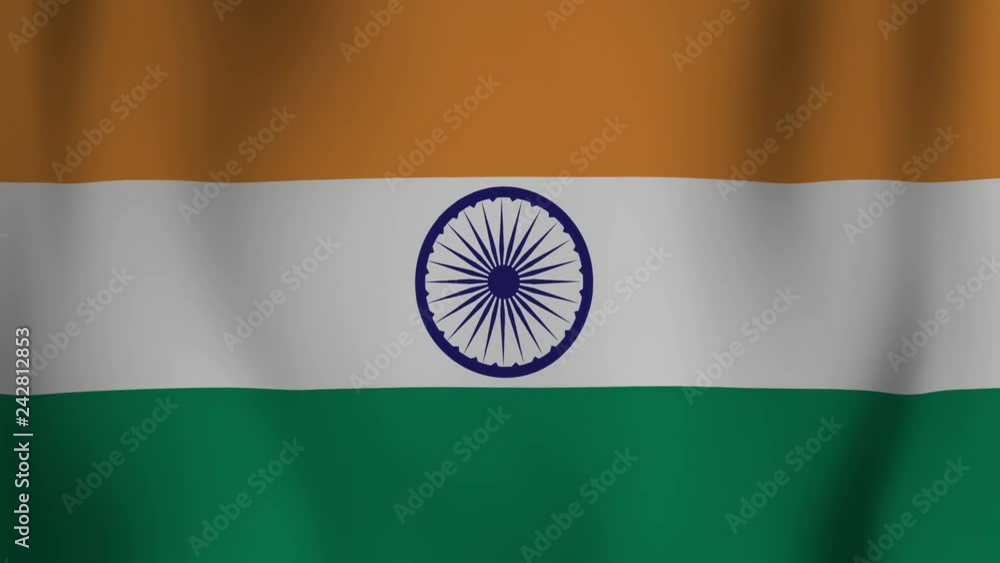 Seamless looping animation of the flag of India. Stock Video | Adobe Stock