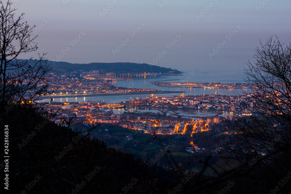 Poster Look from Bidasoa-Txingudi bay with Irun, Hondarribia and ...