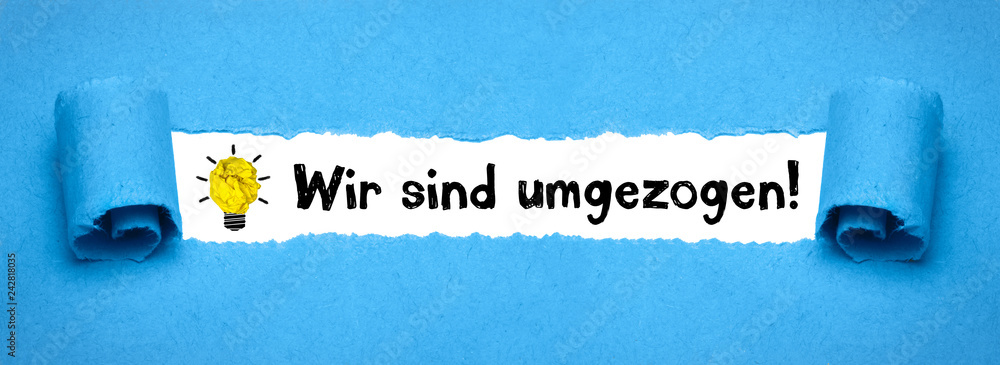 Wir sind umgezogen! Stock-Foto | Adobe Stock