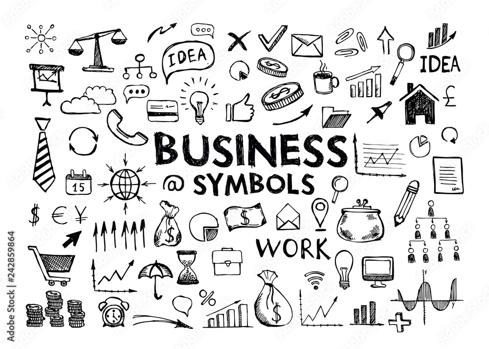 Hand drawn business symbols. Stock Vector | Adobe Stock