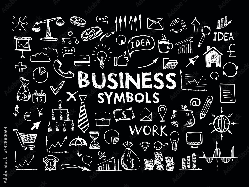 Hand drawn business symbols. Stock Vector | Adobe Stock