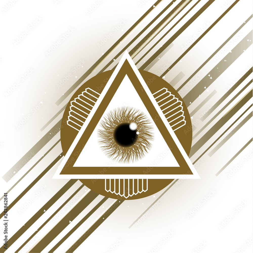 The symbol of the all-seeing eye of God. Modern creative design on a ...