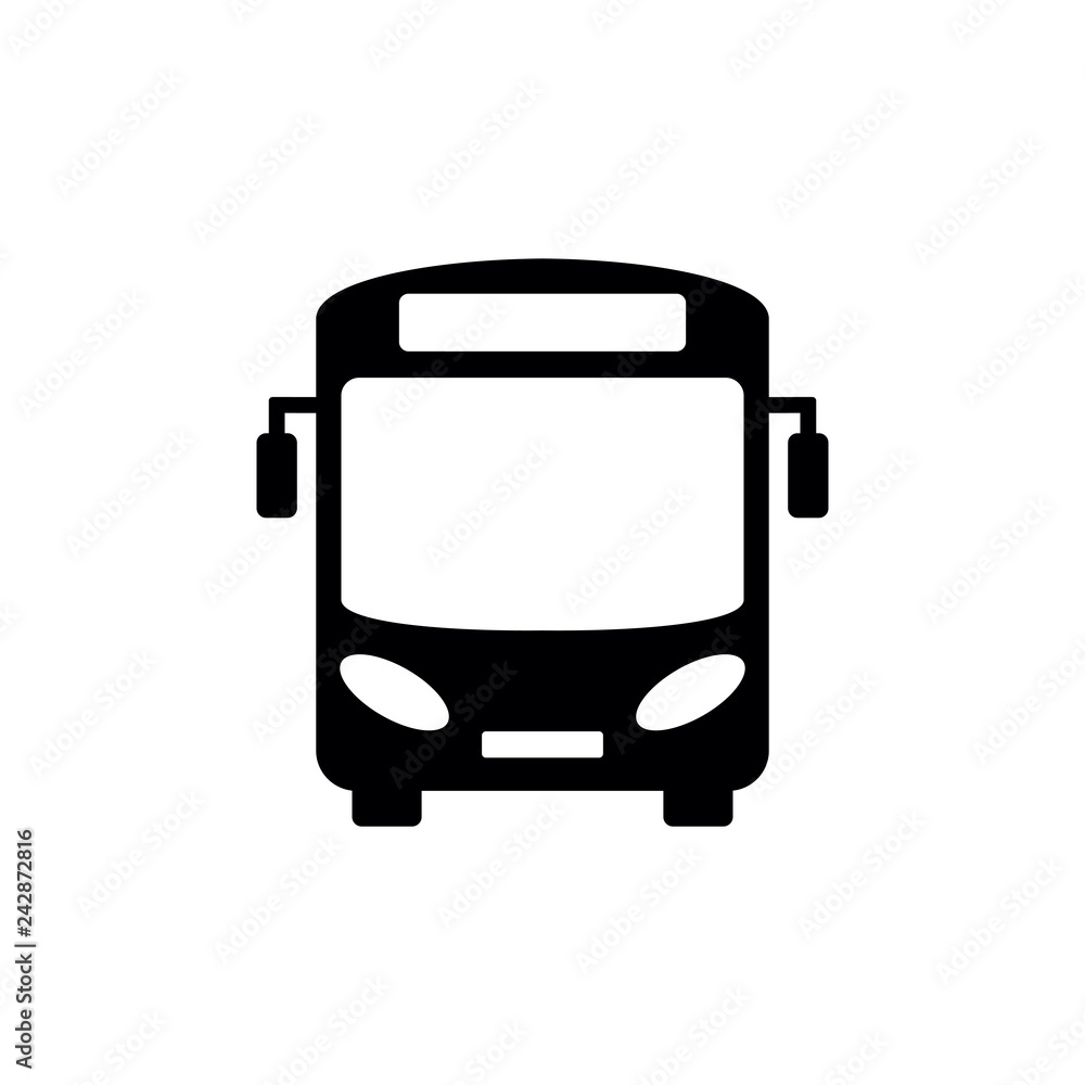 Bus Icon Vector. Black bus icon isolated on white background Stock ...