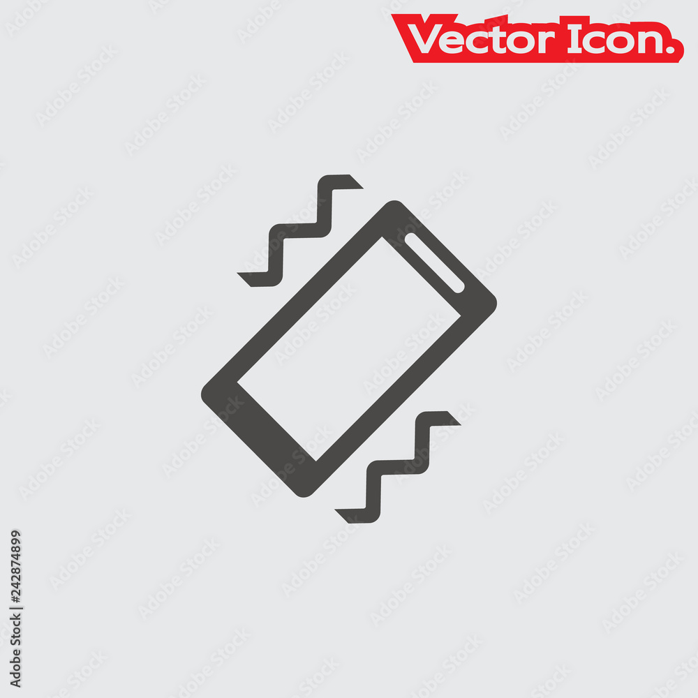phone vibration icon isolated sign symbol and flat style for app, web ...