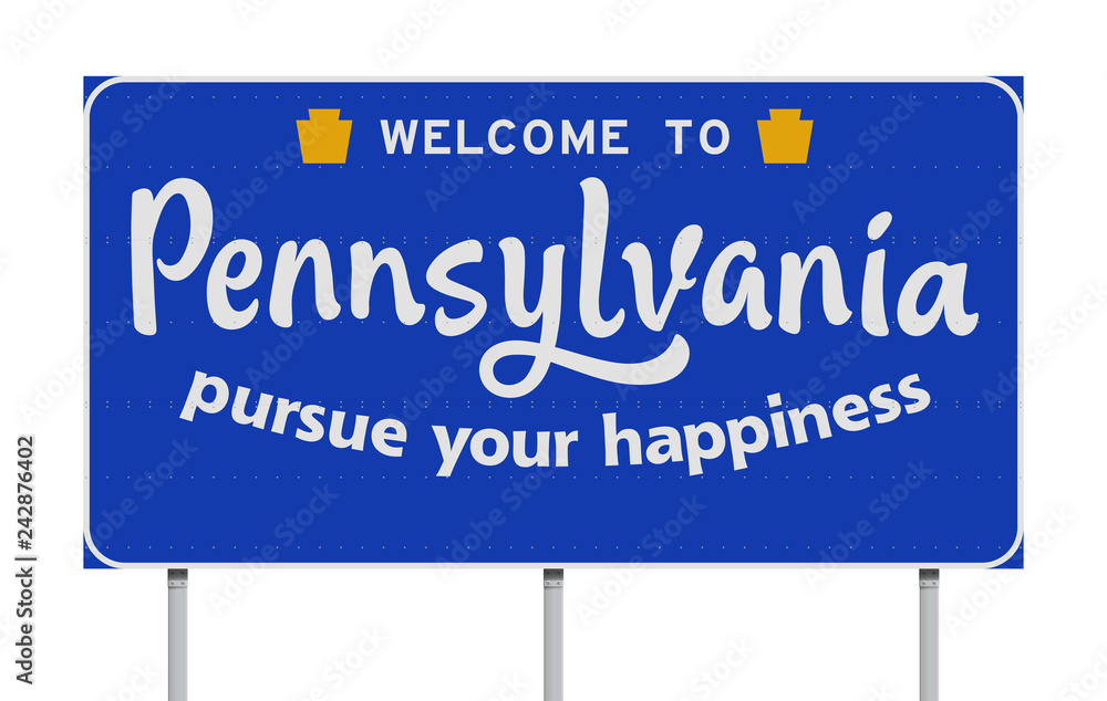 Welcome to Pennsylvania road sign Stock Vector | Adobe Stock