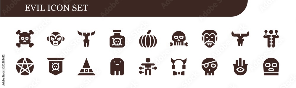 evil icon set Stock Vector | Adobe Stock