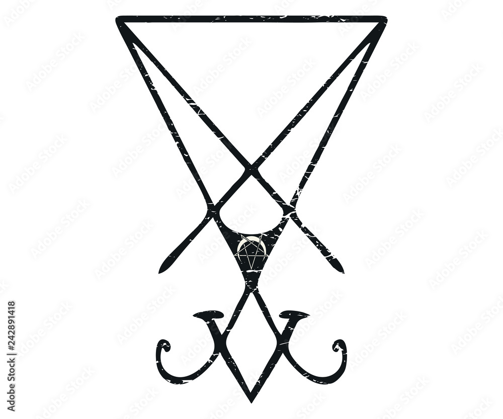 Grunge styled distressed demonology vector illustration: Lucifer sigil ... Grunge styled distressed demonology vector illustration: Lucifer sigil ...