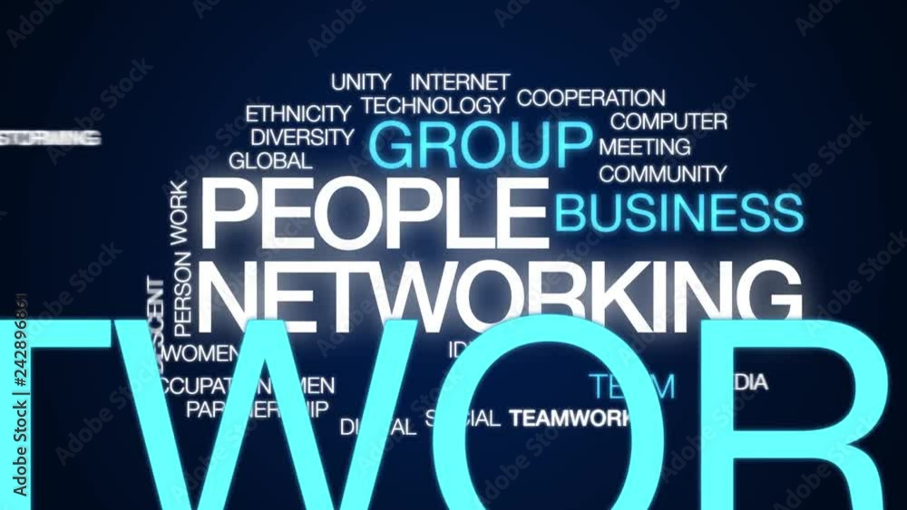 People networking animated word cloud. Kinetic typography. Stock Video ...