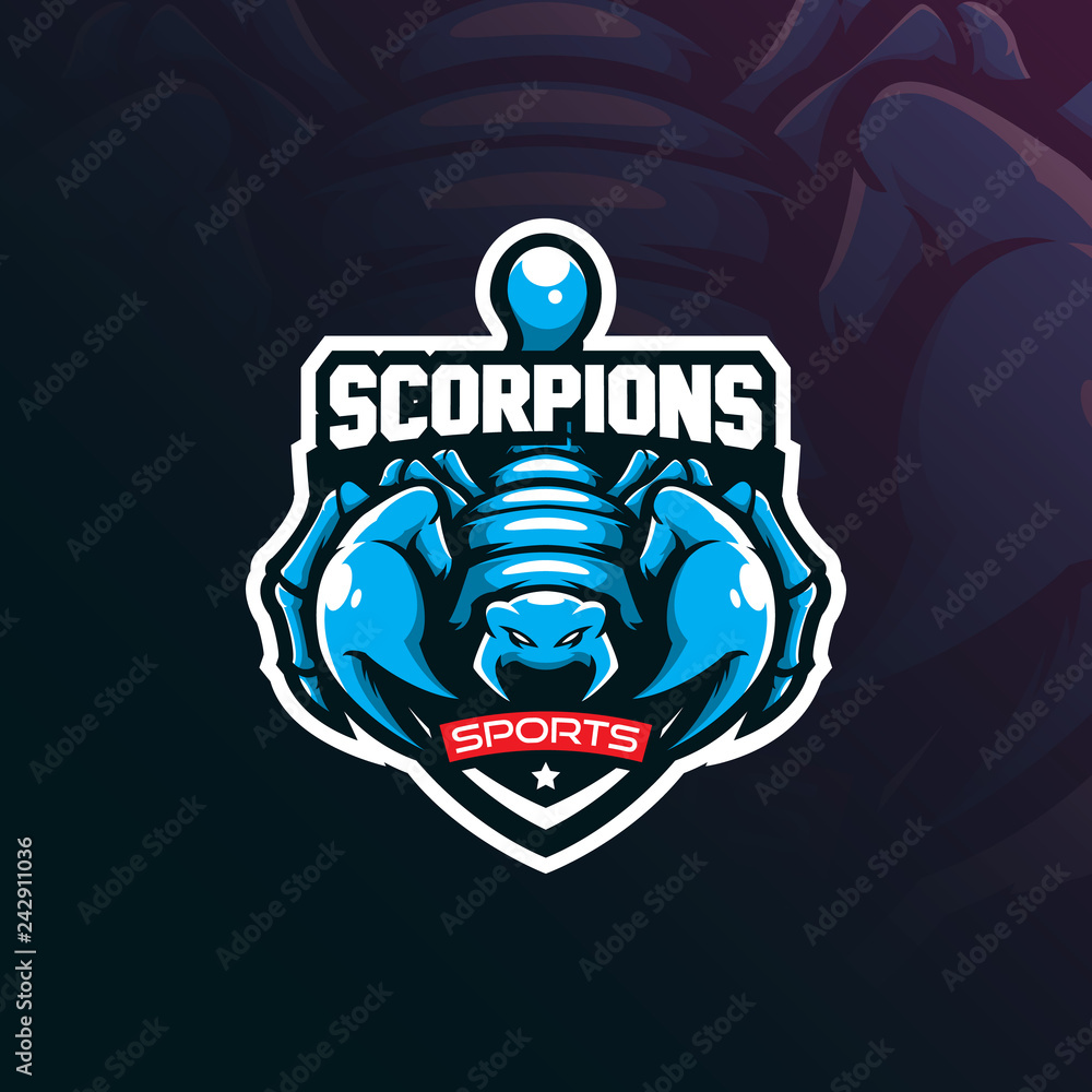 scorpion mascot logo design vector with modern illustration concept style for badge, emblem and ...