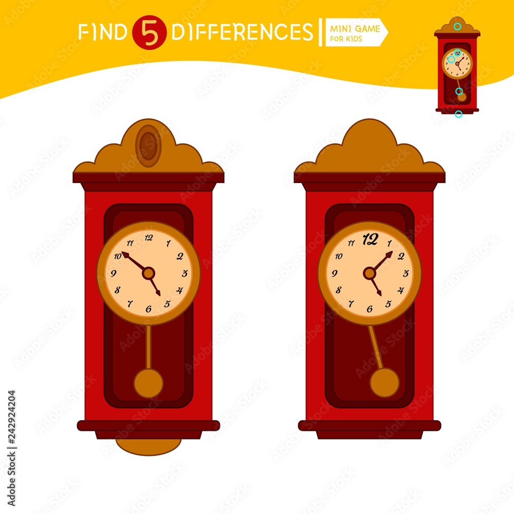 Find differences. Educational game for children. Cartoon vector ...