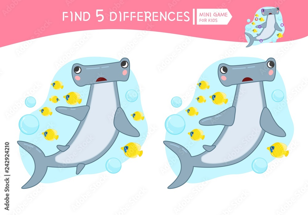 Find differences. Educational game for children. Cartoon vector ...