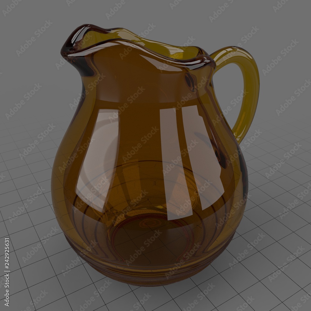 Vintage glass pitcher Stock 3D asset | Adobe Stock