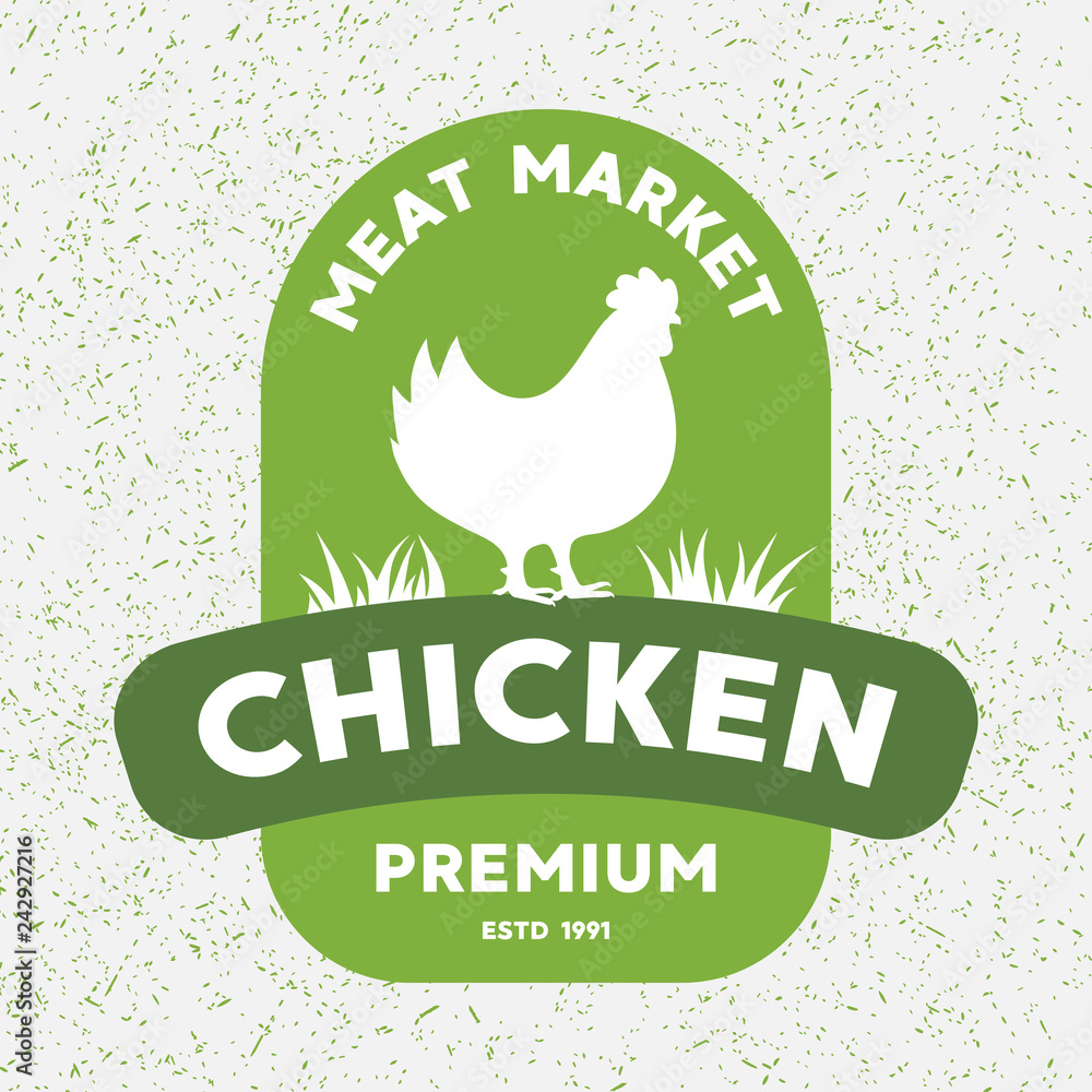 Premium chicken logo. Labels, badges and design elements. Retro organic ...