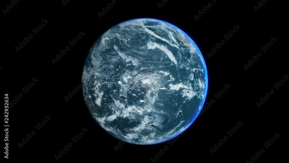 Planet Earth From Space - Full rotation 360 LOOP 4K - Centered Day Side ...