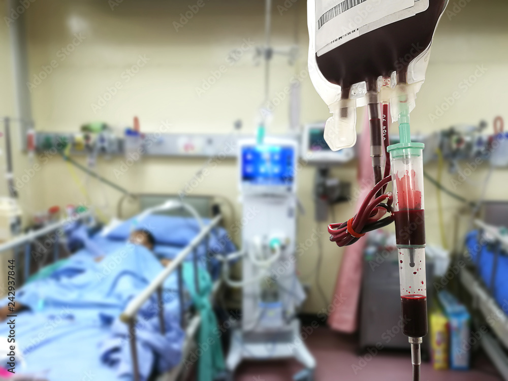 Blood supply, blood bags, treatment for patients accident and emergency ...