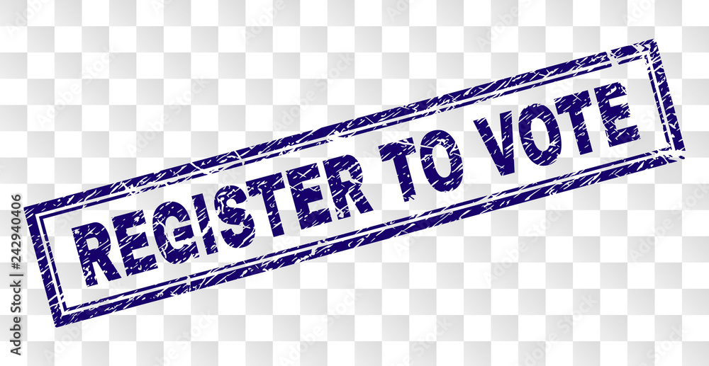 REGISTER TO VOTE stamp seal watermark with rubber print style and ...