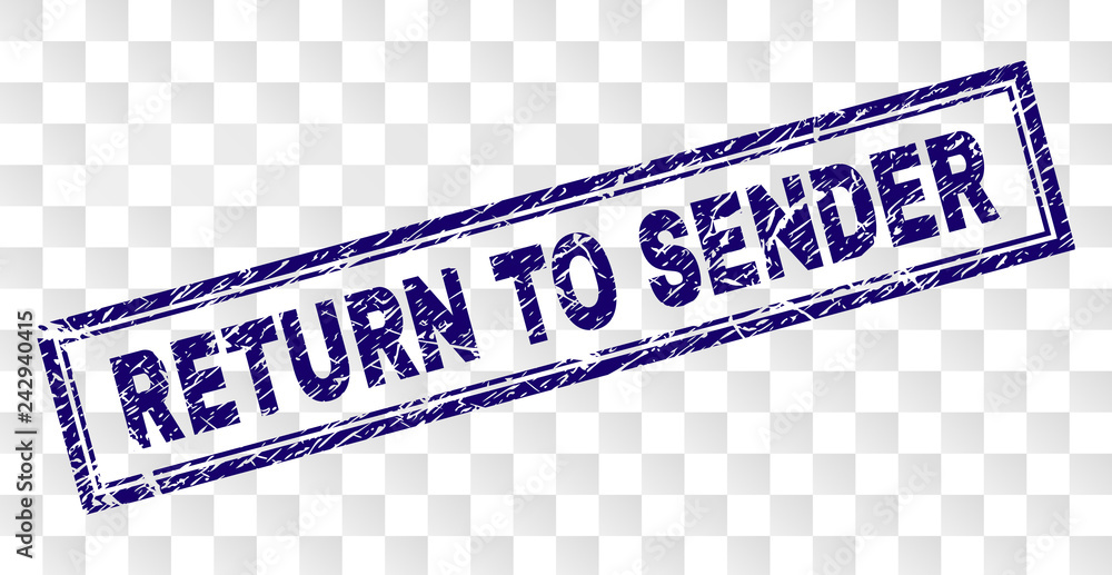 RETURN TO SENDER stamp seal print with rubber print style and double ...