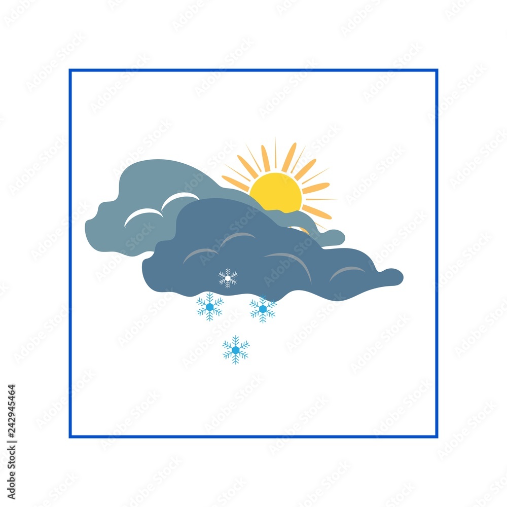 Weather winter icon. Meteorology symbol thunderstormy. Isolated icon ...