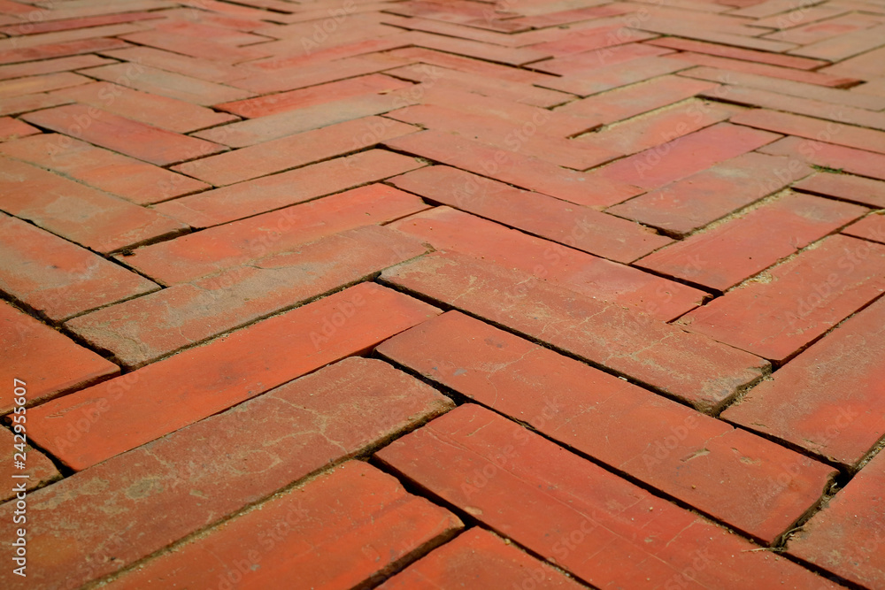 Diminishing Perspective of Geometry Pattern of Terracotta Brick Pathway ...
