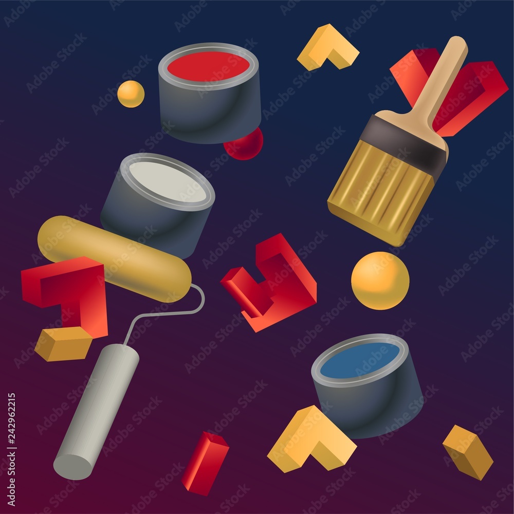 Vector realism illustration concept: Real estate, building and ...