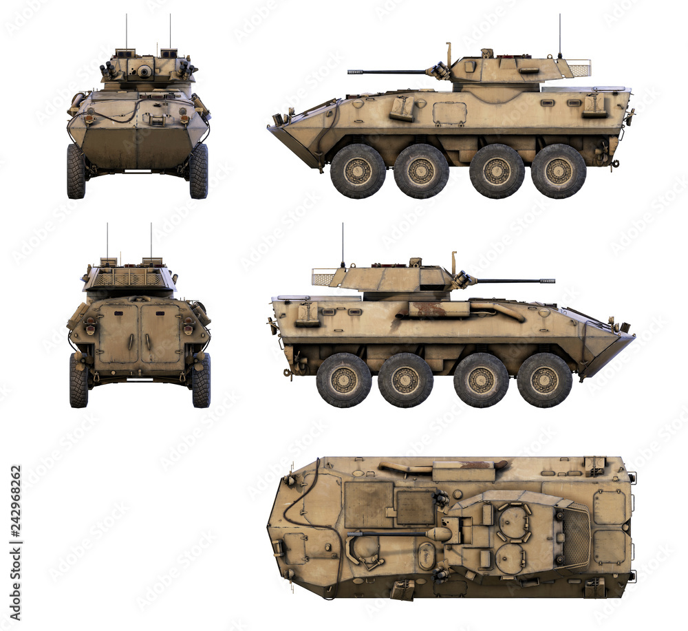 Set of 3d-renders of light armored vehicle LAV-25 Stock Illustration ...