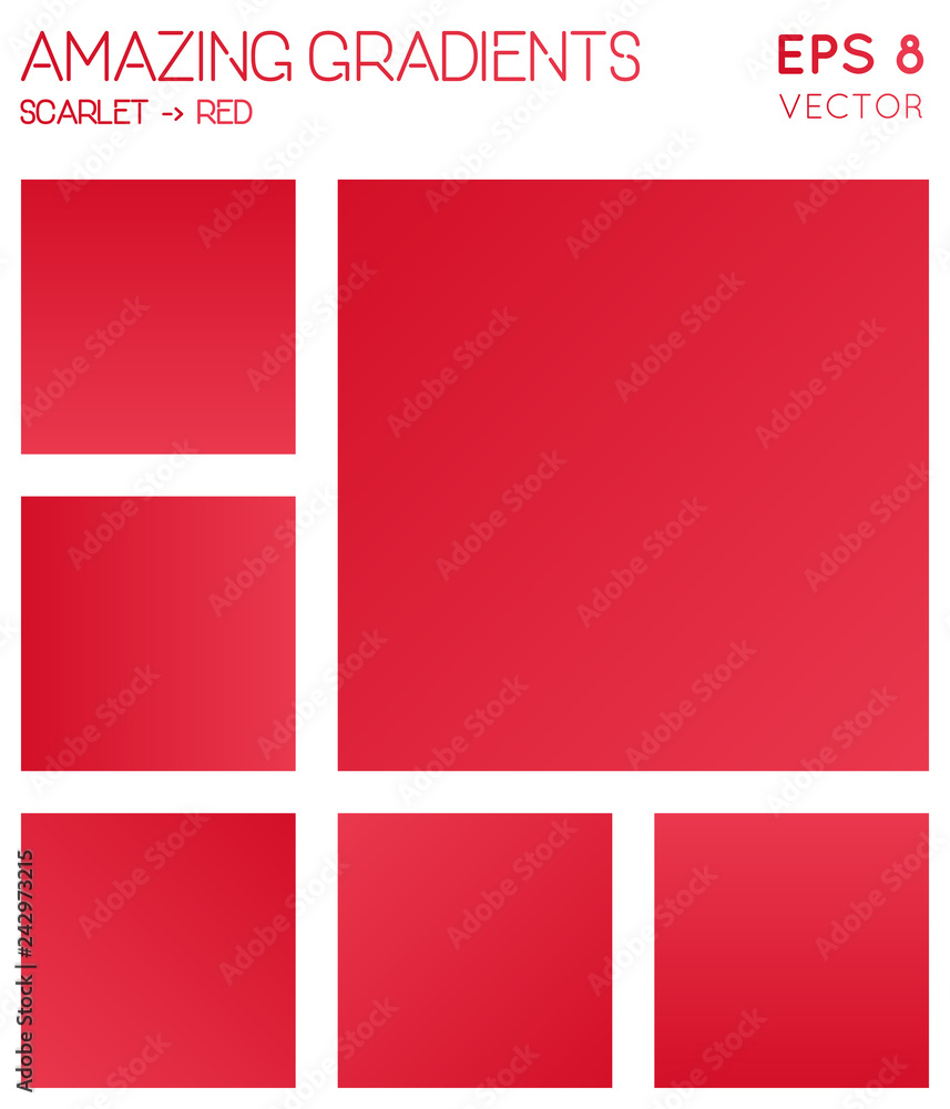 Colorful gradients in scarlet, red color tones. Actual gradient ...