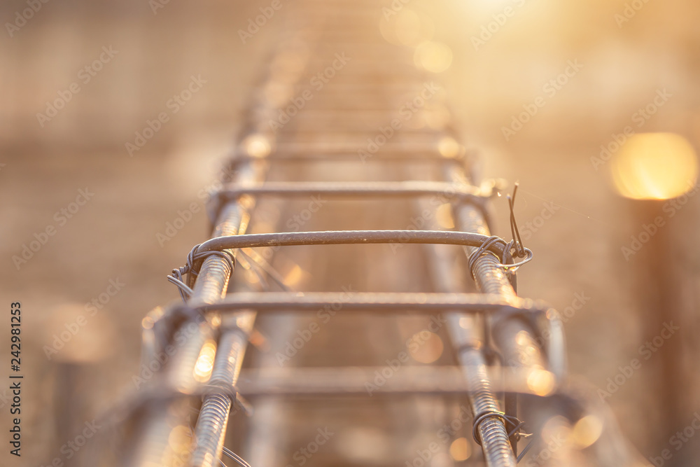 Poster Rebar steel for Grade Beam/Ground beam in process of house ...