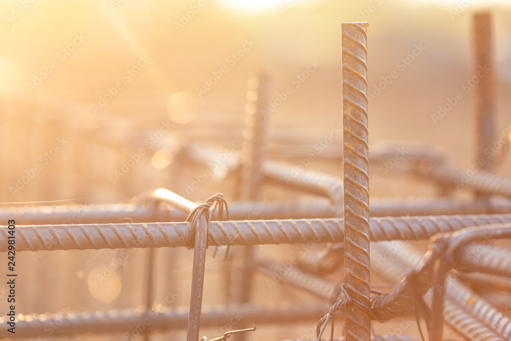 Rebar steel for Grade Beam/Ground beam in process of house building ...