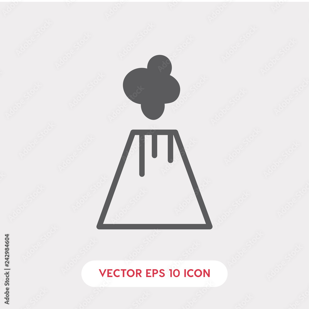 Volcano icon. Volcano vector symbol. Linear style sign for mobile ...