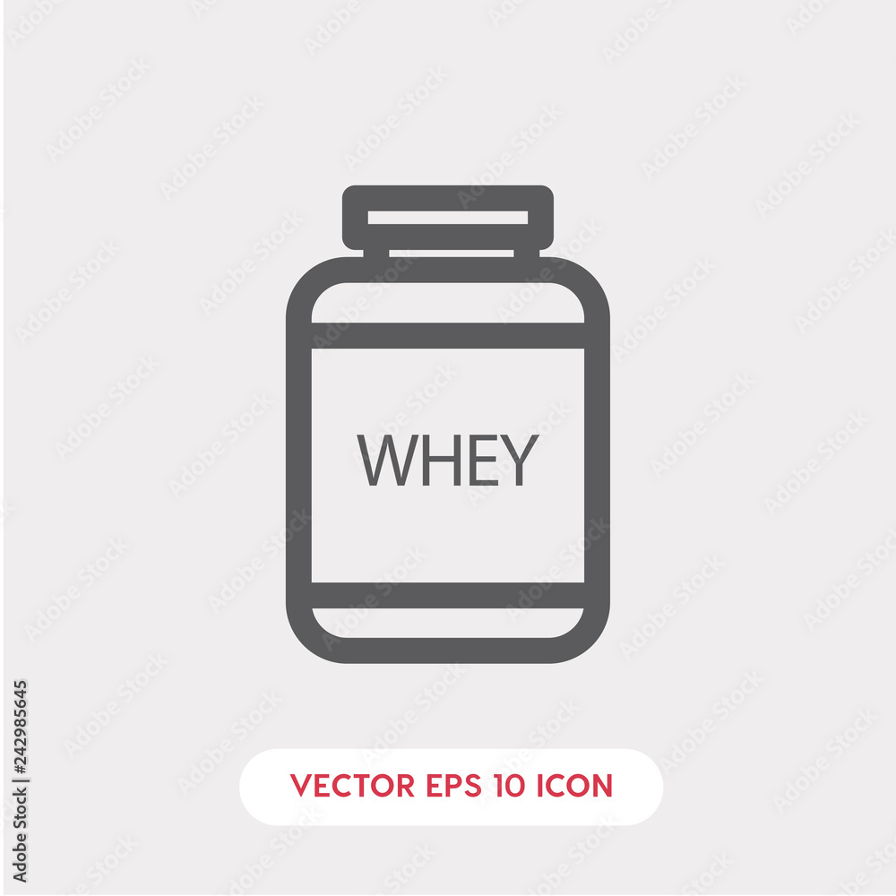 whey icon. supplement icon vector. Linear style sign for mobile concept ...