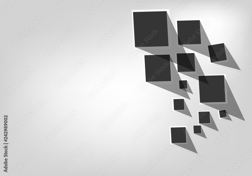 3d background square black white paper blank background - Vector Design ...