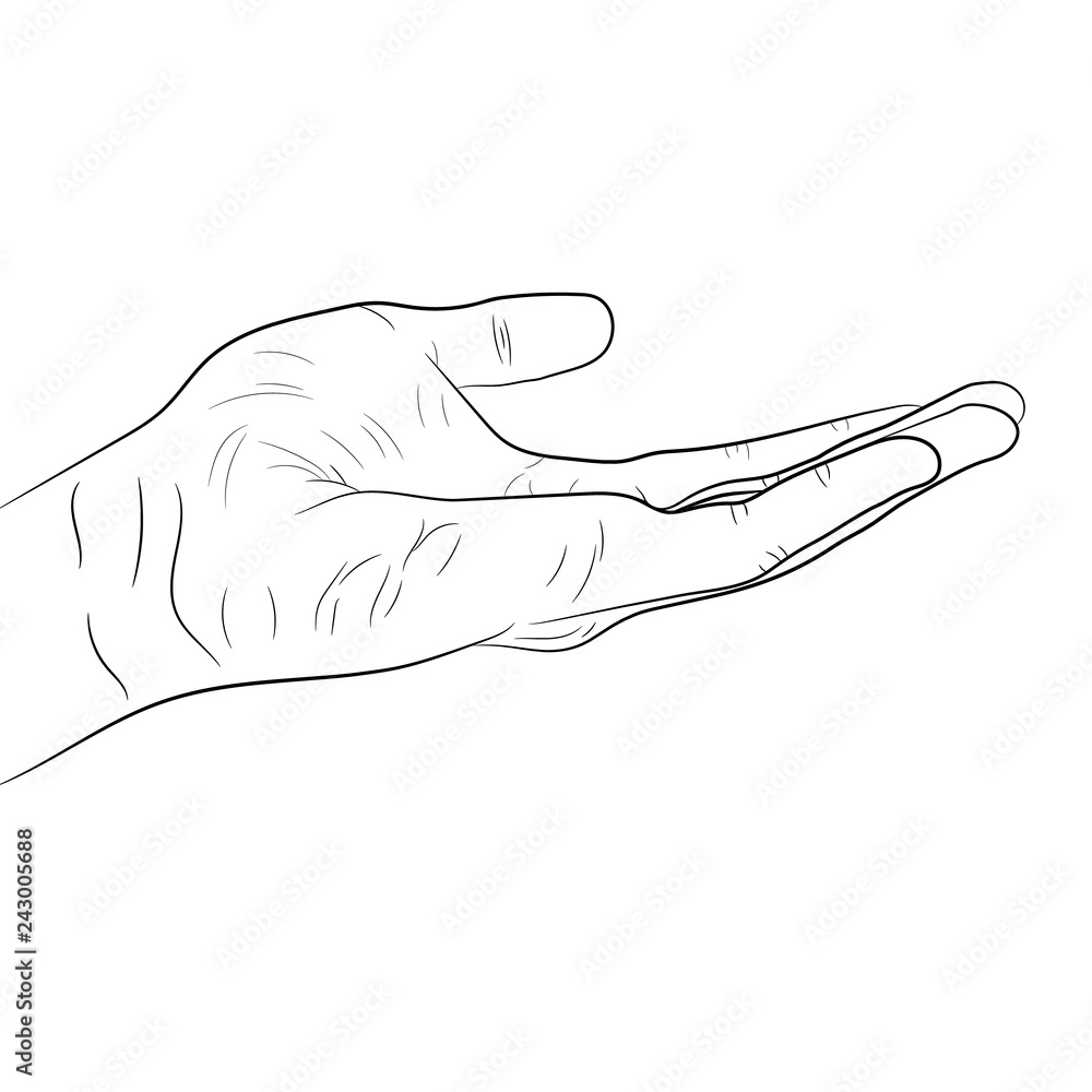 Hand Side View Drawing