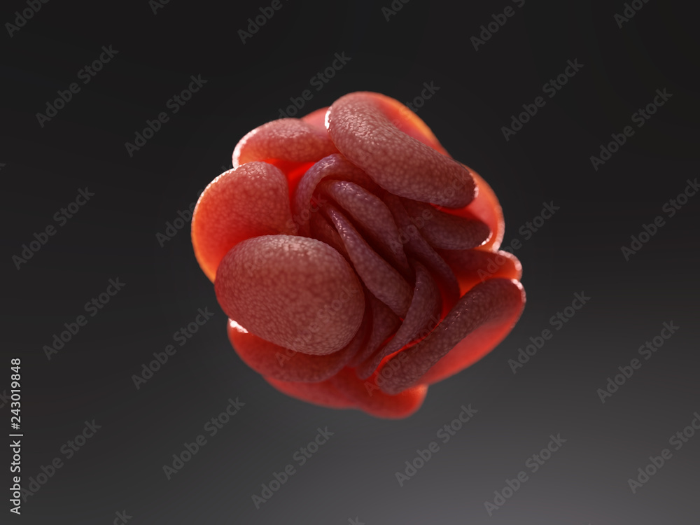 damaged red blood cells, blood clot, medical 3d illustration Stock ...