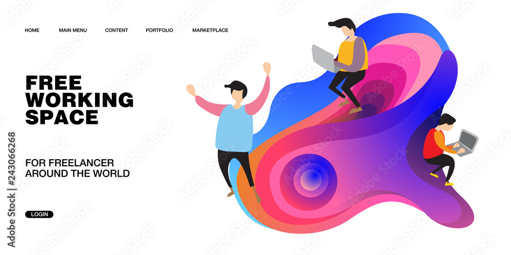 Working Space Illustration and Design for Website, Presentation, and ...