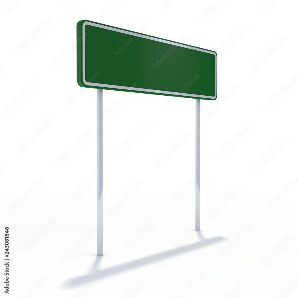 Blank Green Road Sign