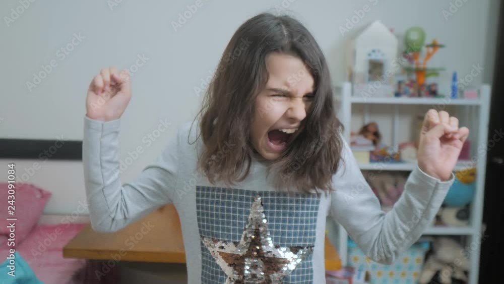 emotion depression concept children. Shocked panic little girl ...