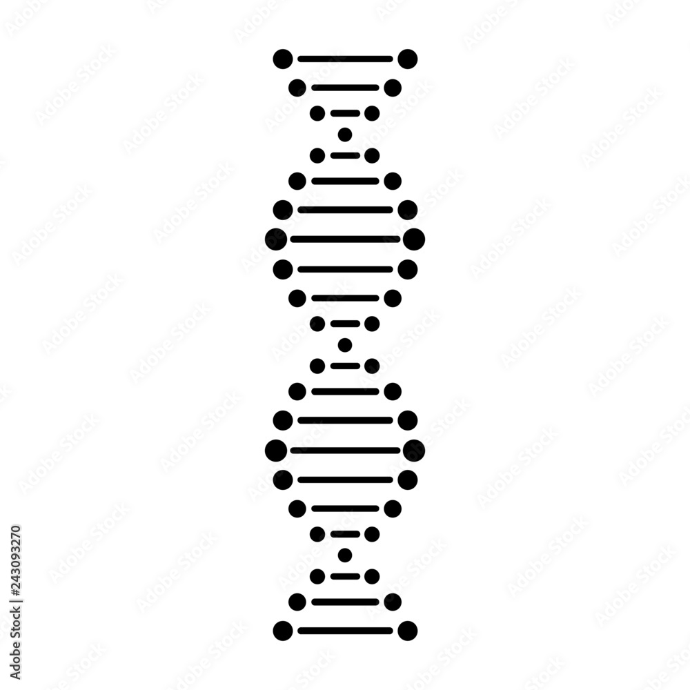 DNA line icon. Double helix of DNA molecule of living organisms. Vector ...