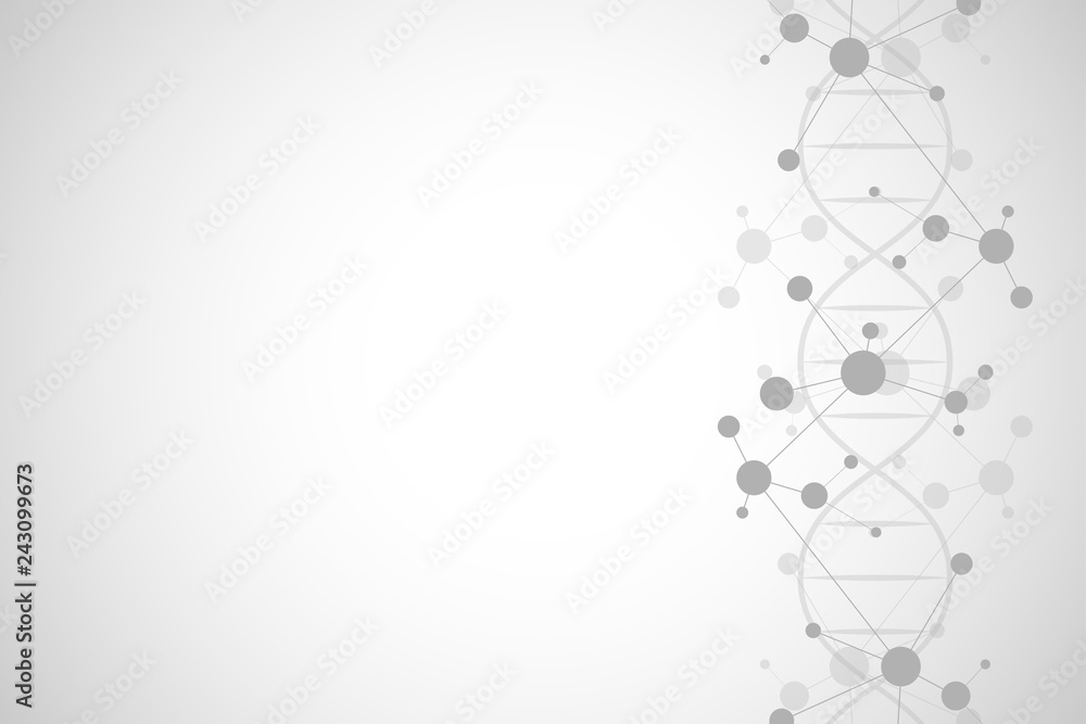 DNA strand and molecular structure. Genetic engineering or laboratory ...